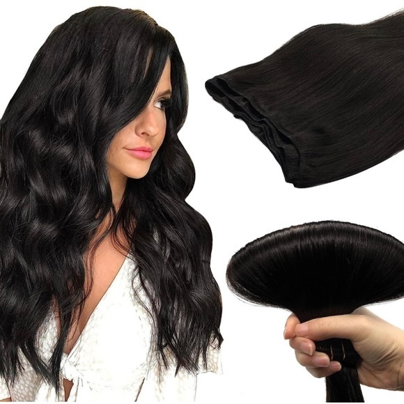 Hair | 24 Natural Black 1b Sew In Extensions 10 Human Hair 100g Rg | Poshmark